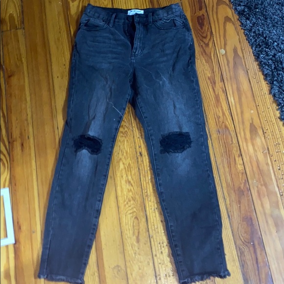 Jeans | Black Jeans With Knee Rips | Poshmark